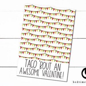 Printable Mini Cookie Card 3.5 X 5 Valentine's Day Card Taco Bout an ...
