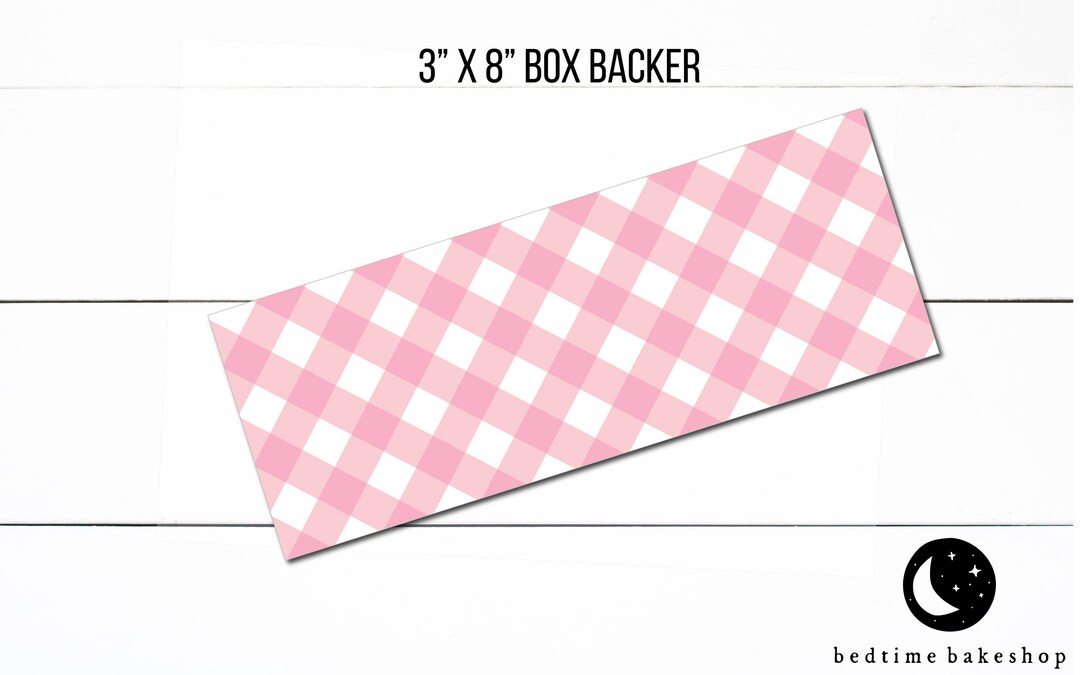 Printable 3"x8" Cookie Box Packaging Background Pink Gingham Easter ...