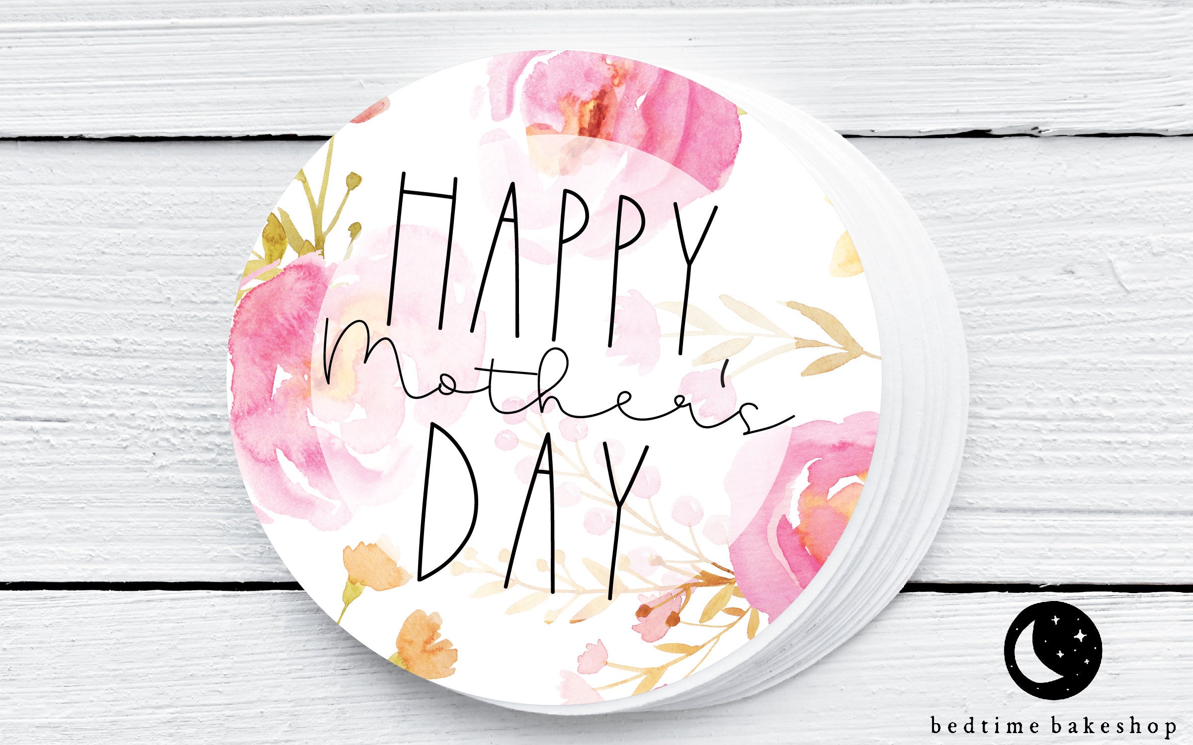 Printable 2 Round Mother's Day Cookie Tag - Etsy