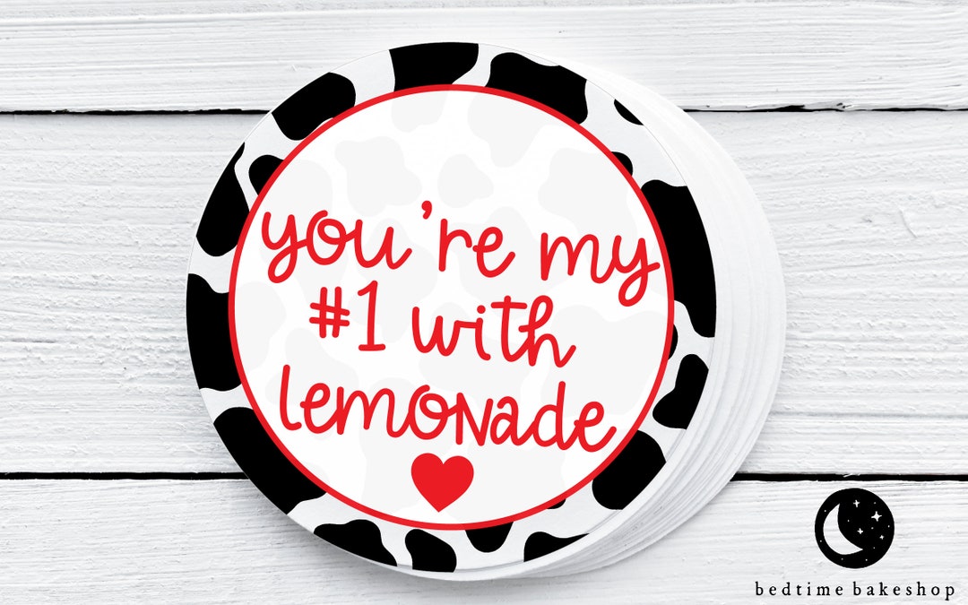 Printable Valentine's Day Cookie Tag You're My Number 1 With Lemonade ...
