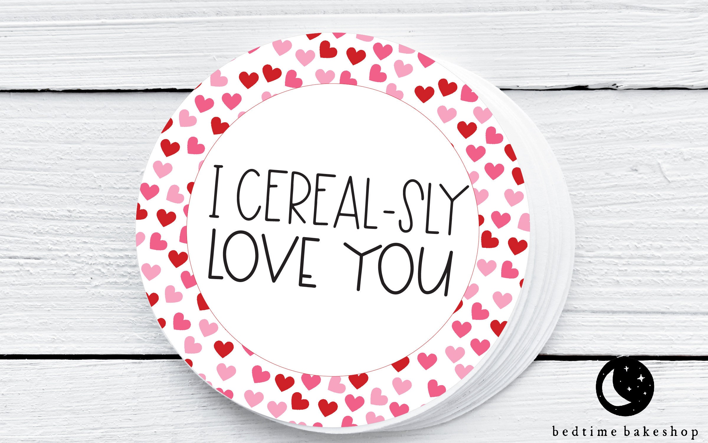 Printable Valentine's Day Cookie Tag I Cereal-sly Love | Etsy