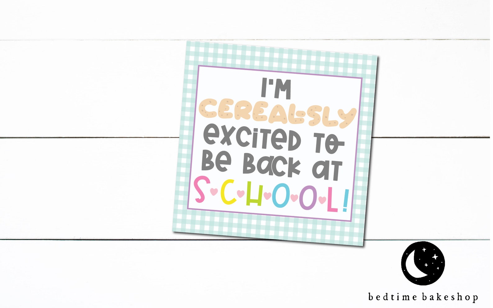 Printable 2 Square Cookie Tag I'm Cerealsly Excited - Etsy