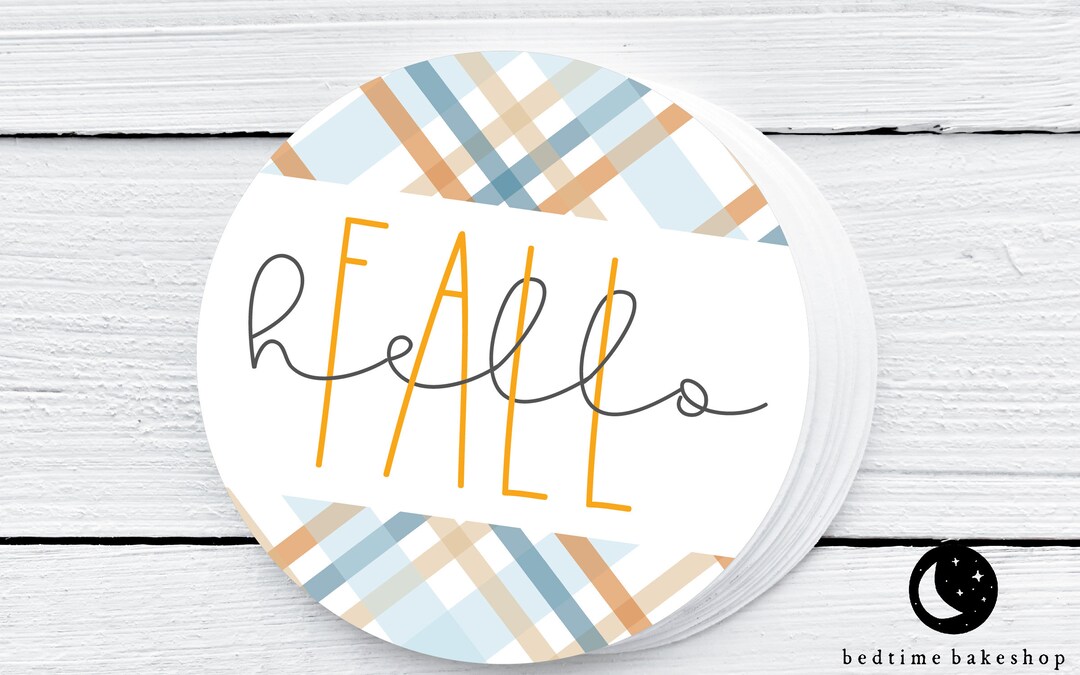 Printable Hello Fall 2" Cookie Tags- Fall Cupcake Toppers- Autumn Tags ...