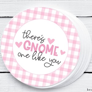 Printable Valentine's Day Cookie Tag There's Gnome One Like You Cookie ...