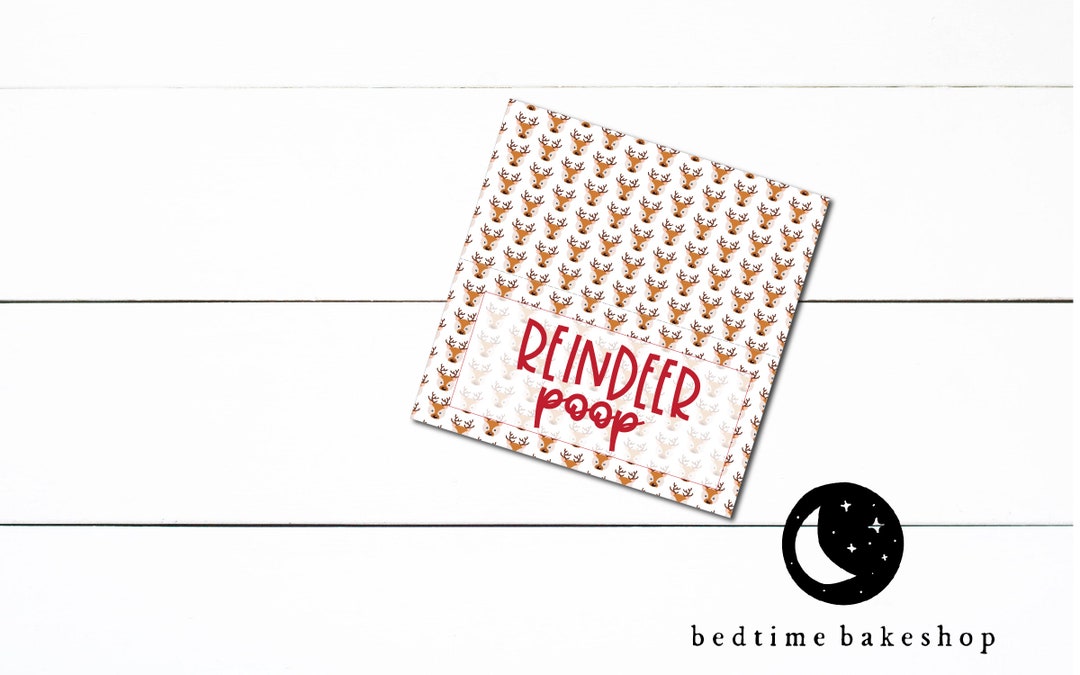 Reindeer Poop Plain Printable Treat Bag Toppers- Christmas Tags ...