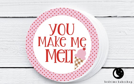 Printable Valentine's Day Cookie Tag You Make Me Melt | Etsy