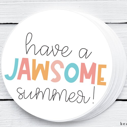 Printable Summer Cookie Tag Have a Jawsome Summer Shark - Etsy