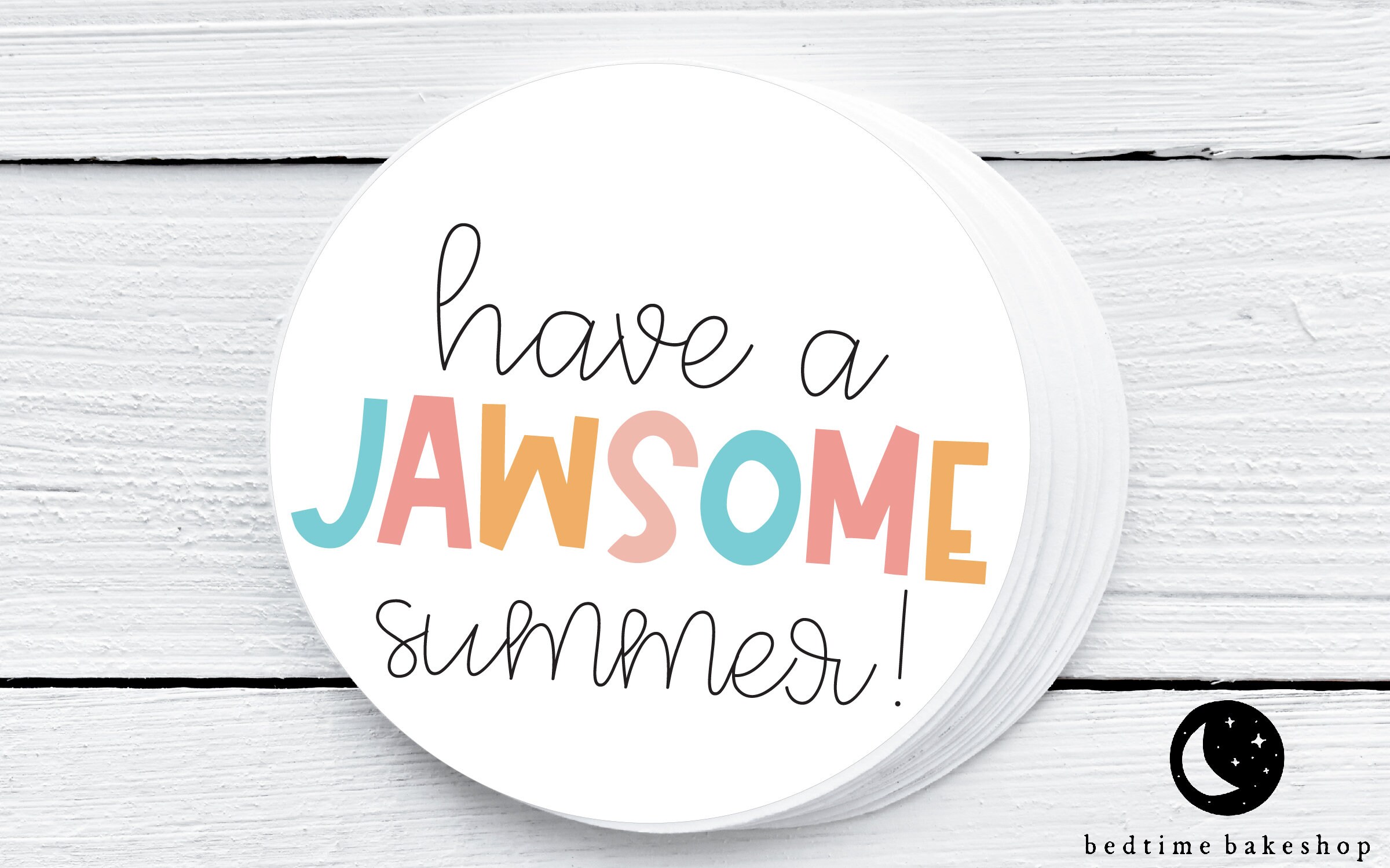 Printable Summer Cookie Tag Have a Jawsome Summer Shark - Etsy