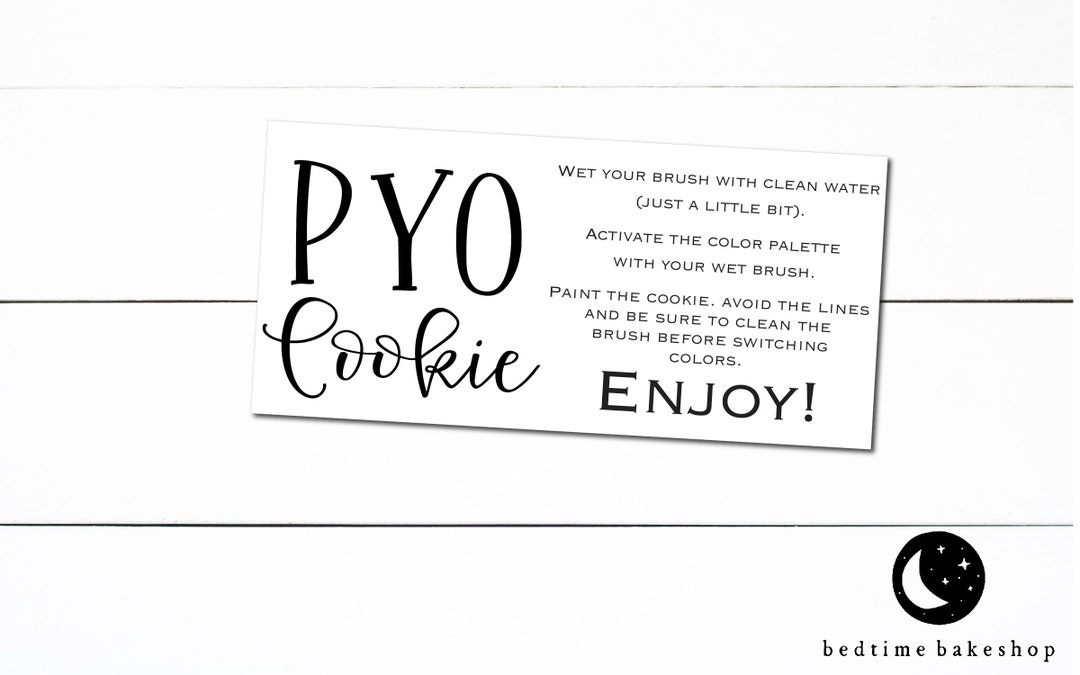 Printable PYO Cookie Tag Instructions: 2x4 Rectangle (digital Download ...