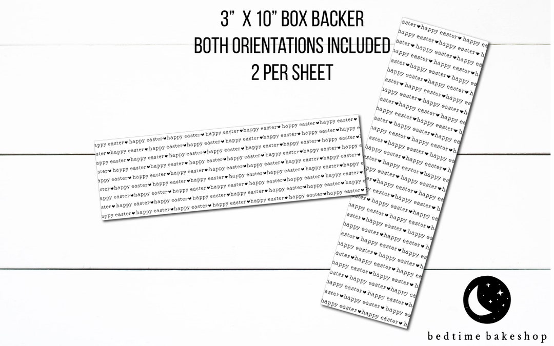 Easter Printable 3x10 Cookie Box Packaging Happy Easter Typography ...
