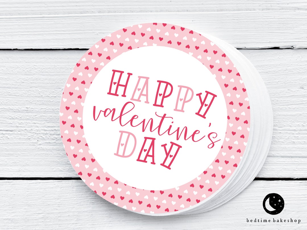 Printable Valentine's Day Cookie Tag Happy Valentine's Day Cookie Tags ...