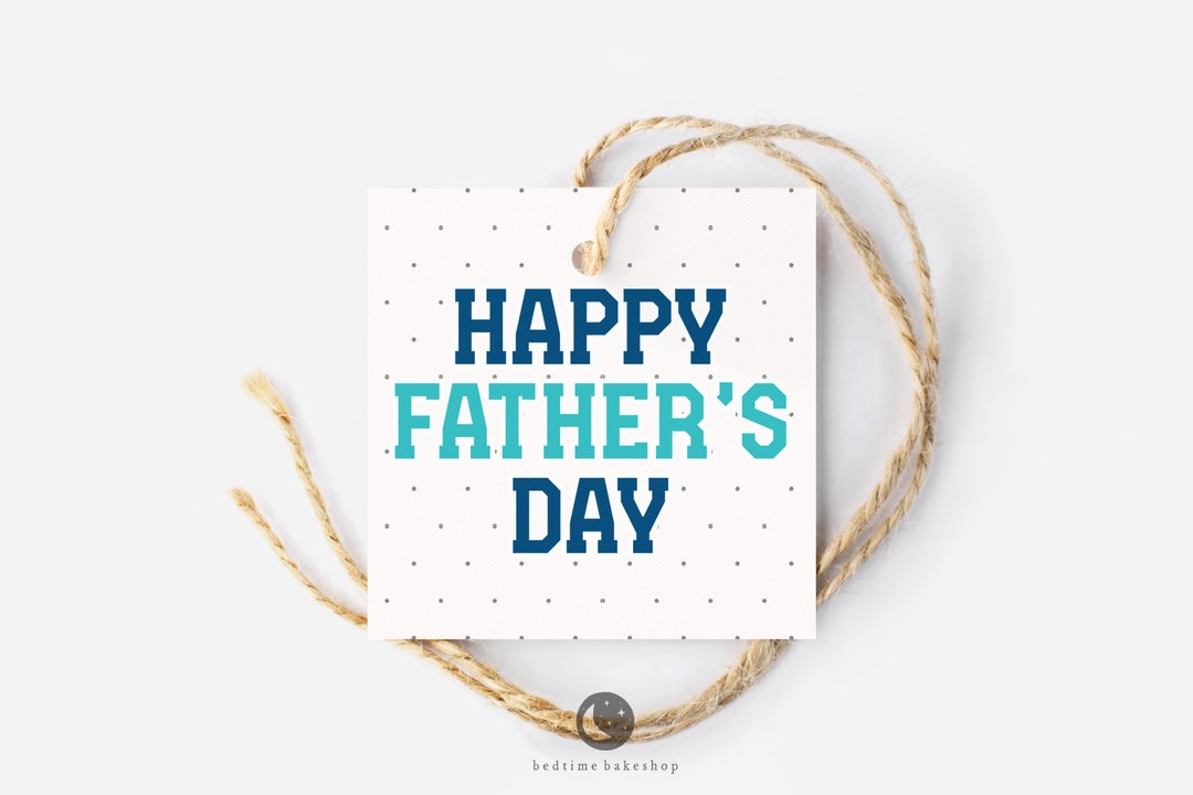 Father's Day Cookie Tag: Printable Square Goodie Tags (digital Download ...