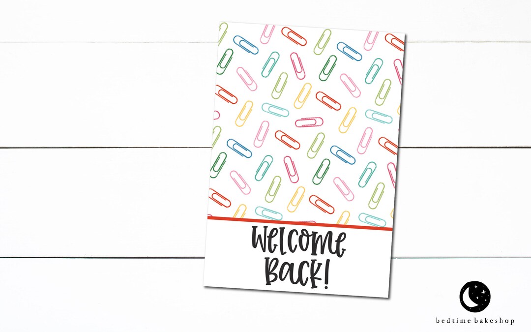 Printable Back to School Cookie Card Welcome Back Multi-colored ...