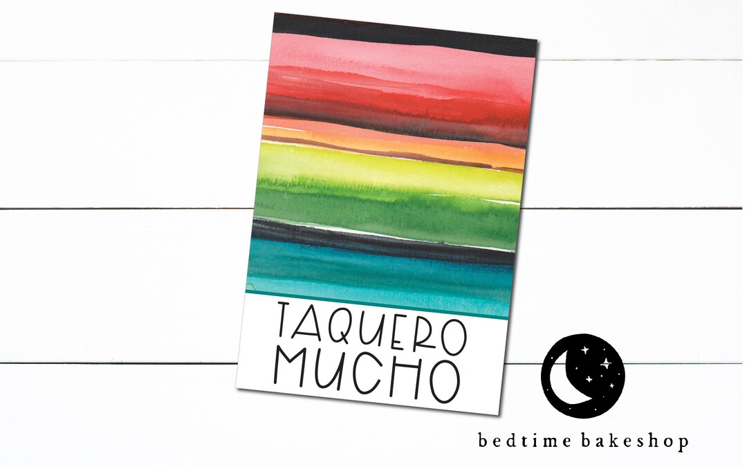 Printable Mini Cookie Card - 3.5" X 5" Valentine's Day Card Let's Taco ...