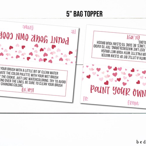 Cookie Bag Topper Valentine's Day Bag Topper Happy - Etsy