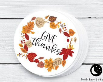 Printable 2 Thanksgiving Autumn Leaves Cookie Tag-give | Etsy