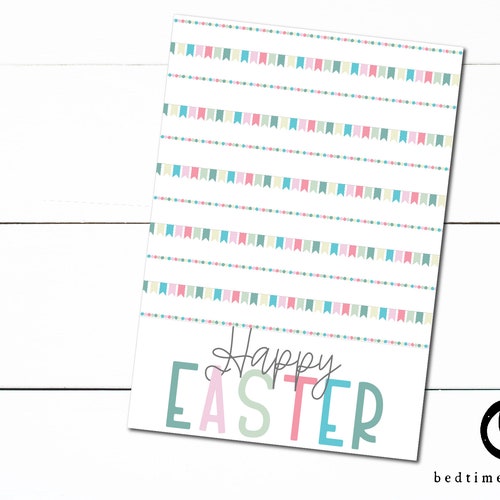 Printable Mini Cookie Card 3.5 X 5 Happy Easter - Etsy