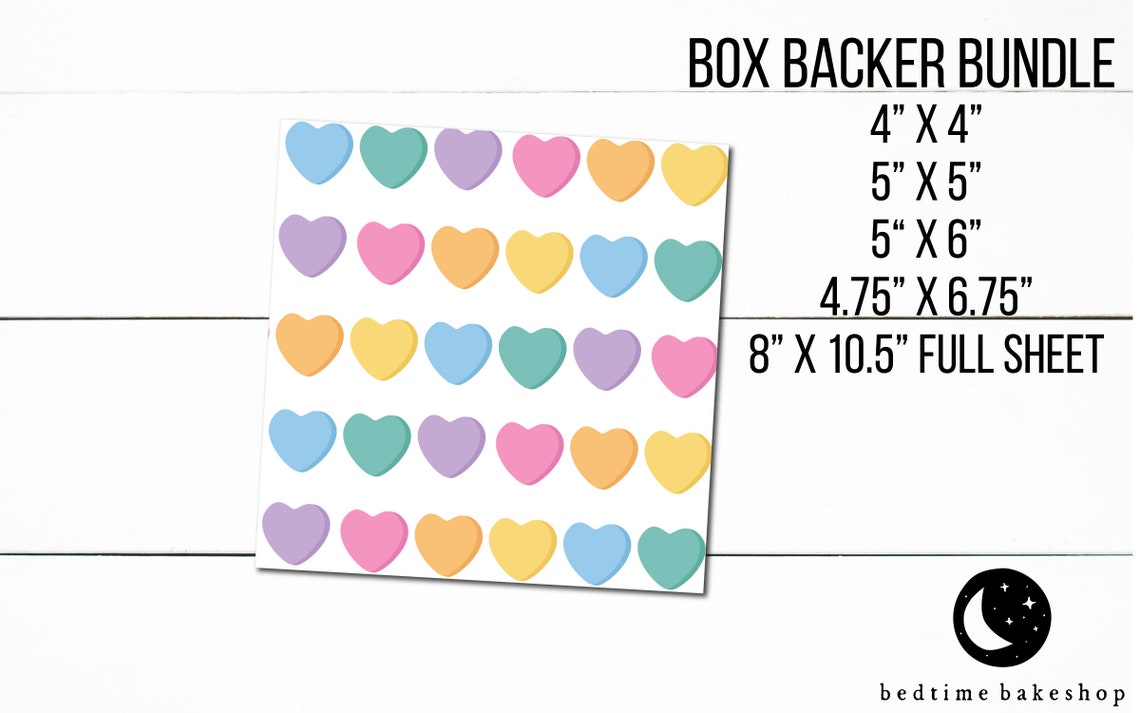 Printable Valentine's Day Bundle of Box Backers Cookie Box - Etsy