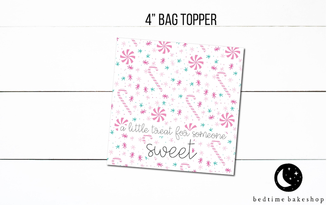 4" Printable A Little Treat for Someone Sweet Pink Teal Candy Bag ...