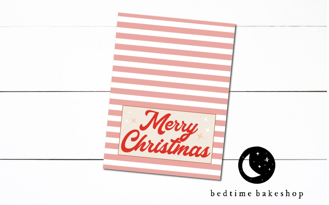 3" Printable Merry Christmas Retro Colors Bag Topper Cookies Treat Bag ...