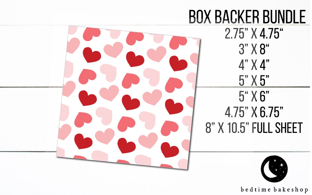 Printable Valentine's Day Bundle of Box Backers 7 Different Sizes ...