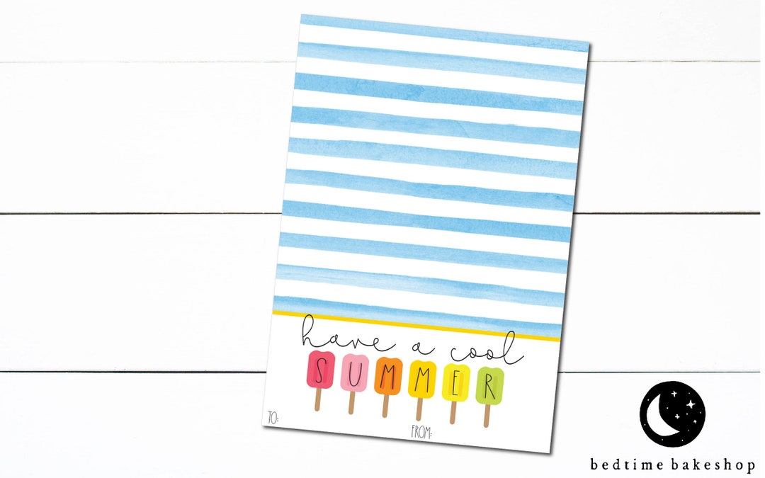 Printable Mini Cookie Card - 3.5" X 5" Have A Cool Summer Cookie ...