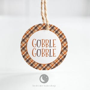 Printable Gobble Gobble 2 Cookie Tags Fall Cupcake Toppers Thanksgiving ...