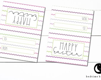 3 Happy Easter Treat Topper Printable Treat Bag Toppers | Etsy