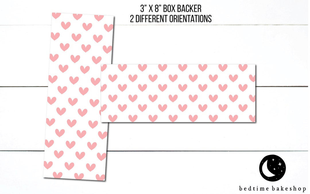 Printable 3"x8" Cookie Box Packaging Background Pink Hearts Easter ...