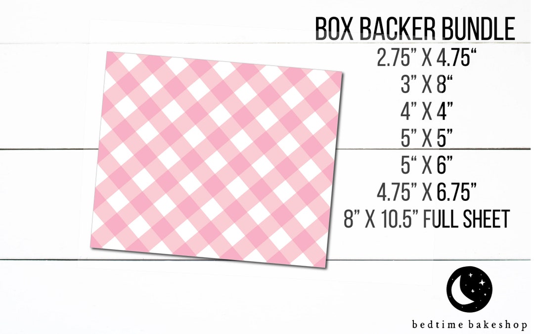 Printable Easter Pink Gingham Bundle of Box Backers 7 Different Sizes ...