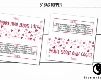 Printable 4" Happy Valentine's Day PYO Cookie Treat Bag Topper ...