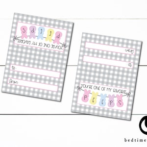 3" Happy Easter Peeps Treat Topper to From: Printable Treat Bag Toppers ...