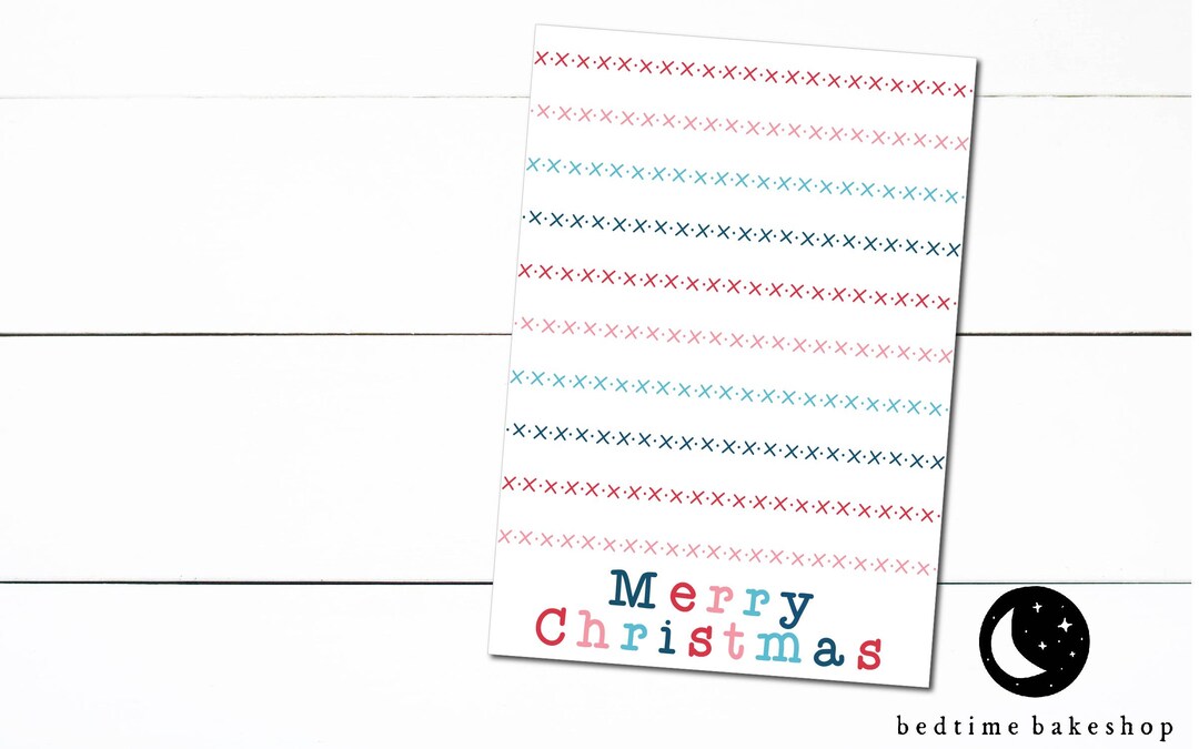 Printable Christmas Mini Cookie Card 3.5 X 5 Christmas Winter Pink Red ...