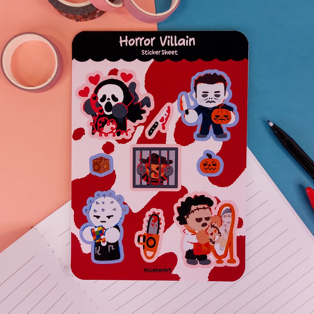 Slasher Villain Glossy Sticker Sheet A5 - Etsy