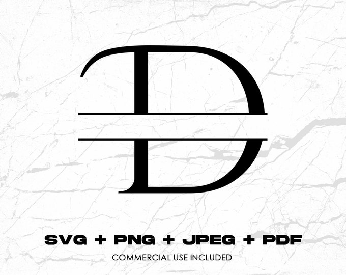 Split Letter D Svg - Split Monogram D Svg - Initial D Svg - Split ...