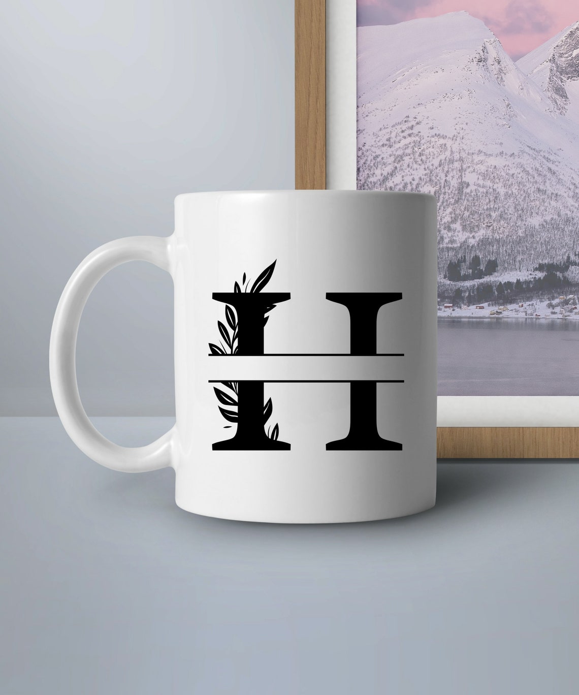 Floral Letter H SVG Split Letter H Svg Split Letter Png Pdf Jpeg ...