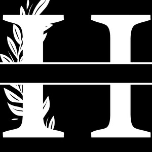 Floral Letter H SVG Split Letter H Svg Split Letter Png Pdf Jpeg ...