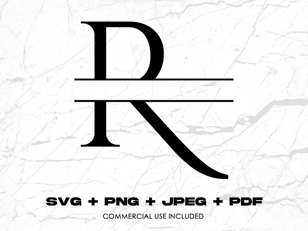 Fancy Letter R SVG Cutting File, Split Letter R Svg Split Letter Png ...