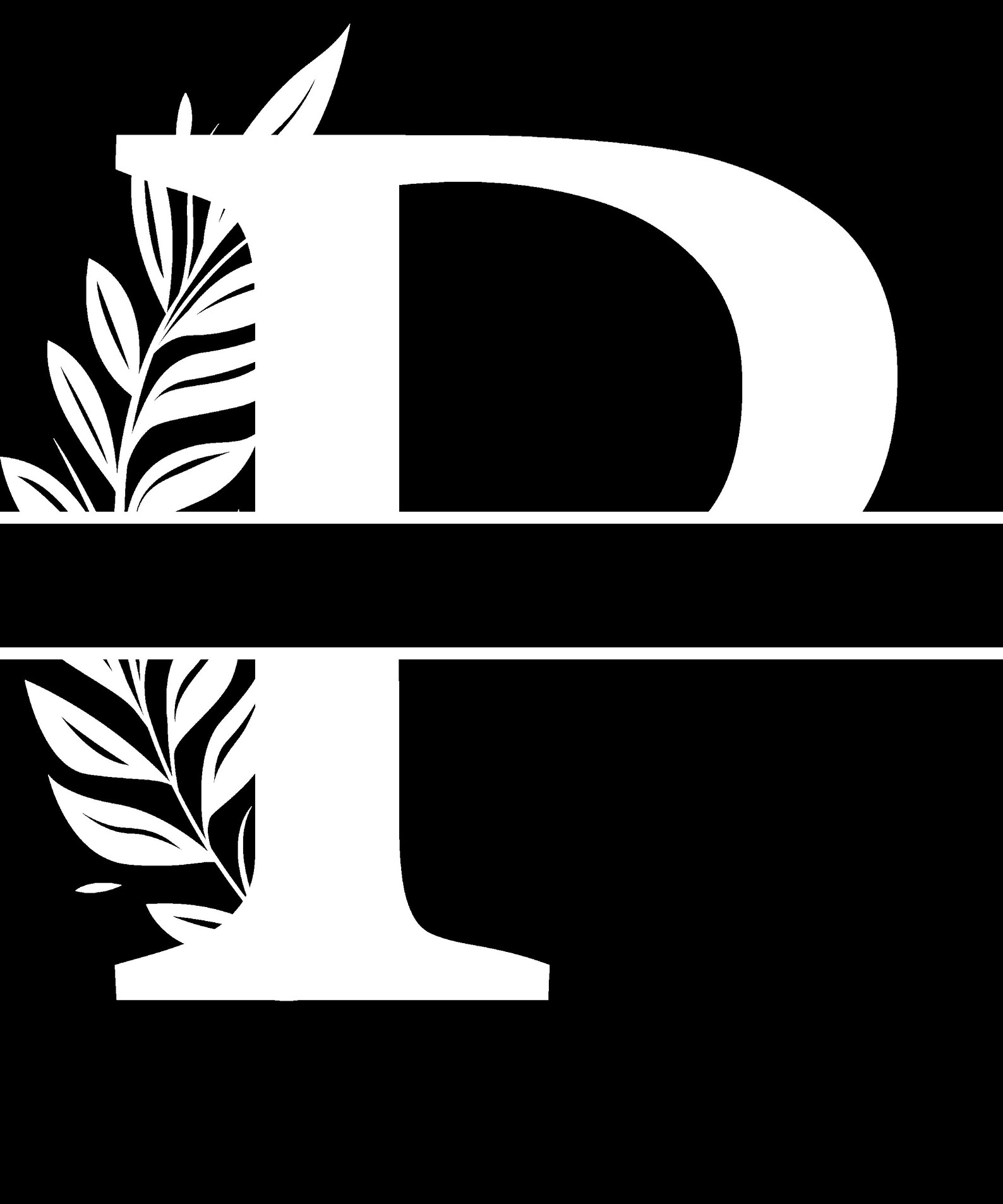 Floral Letter P Svg Split Letter Svg Split Letter Svg Pdf Jpeg ...