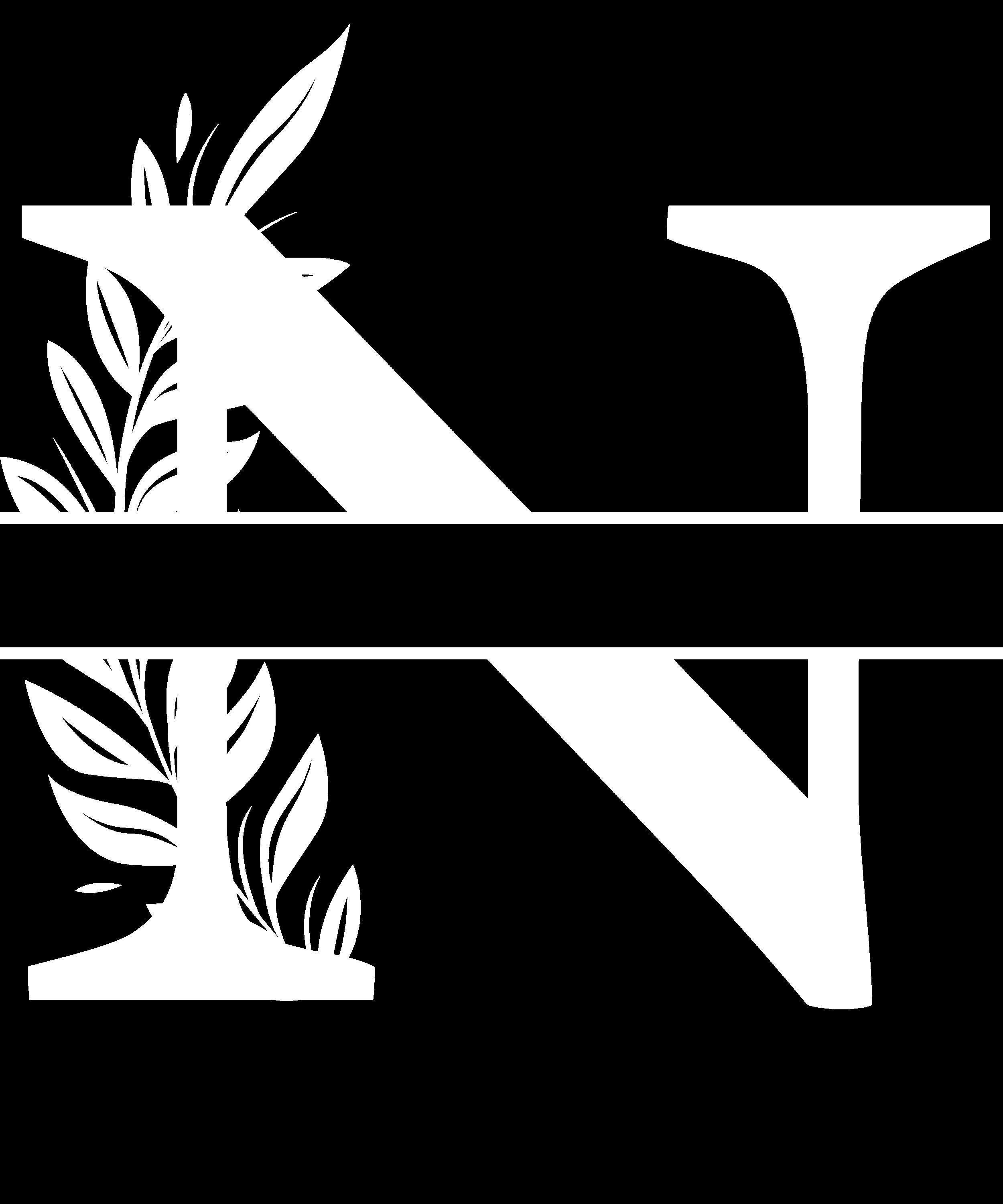 Floral Letter N Svg Split Letter Svg Split Letter Svg Pdf Jpeg ...