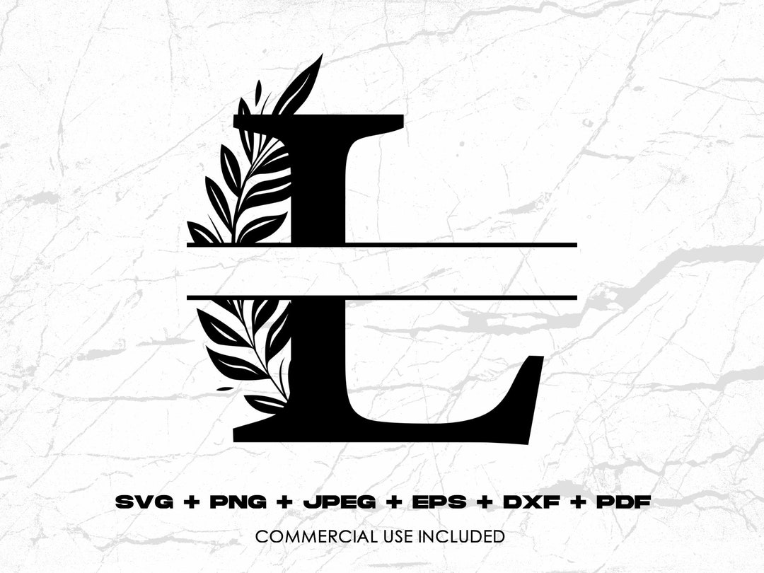 Floral Letter L Svg Split Letter Svg Split Letter Svg Pdf Jpeg ...