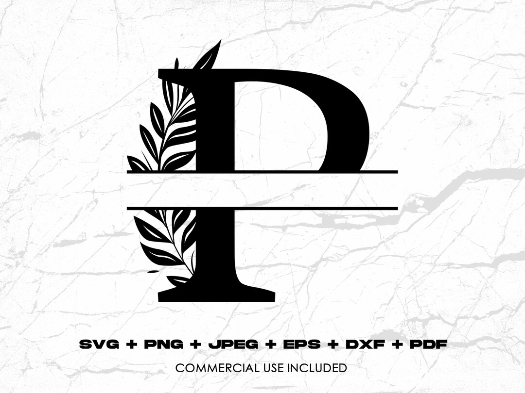 Floral Letter P Svg Split Letter Svg Split Letter Svg Pdf Jpeg ...