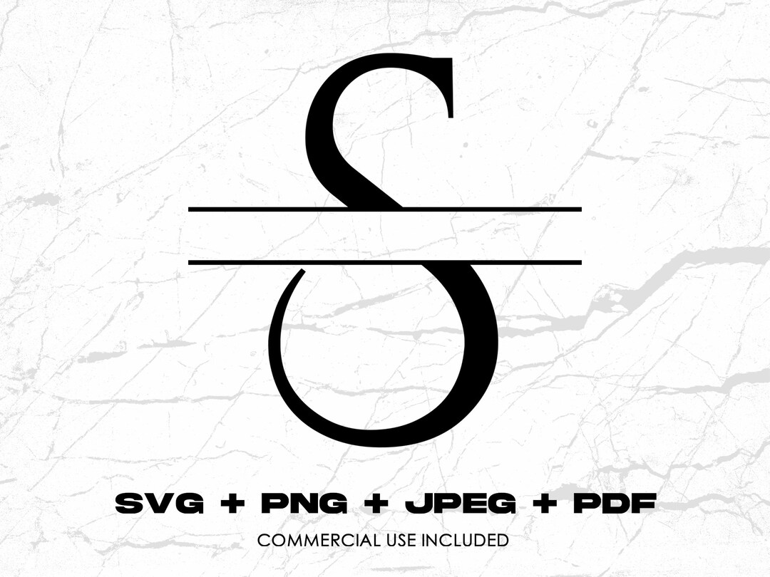 Fancy Letter S SVG Cutting File, Split Letter S Svg Split Letter Png ...