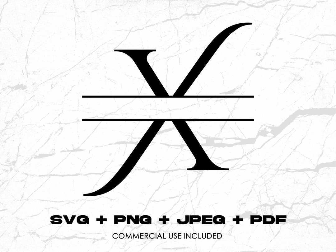 Fancy Letter X SVG Cutting File, Split Letter X Svg Split Letter Png ...