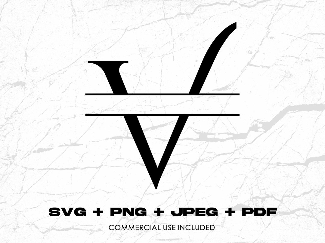 Fancy Letter V SVG Cutting File, Split Letter V Svg Split Letter Png ...