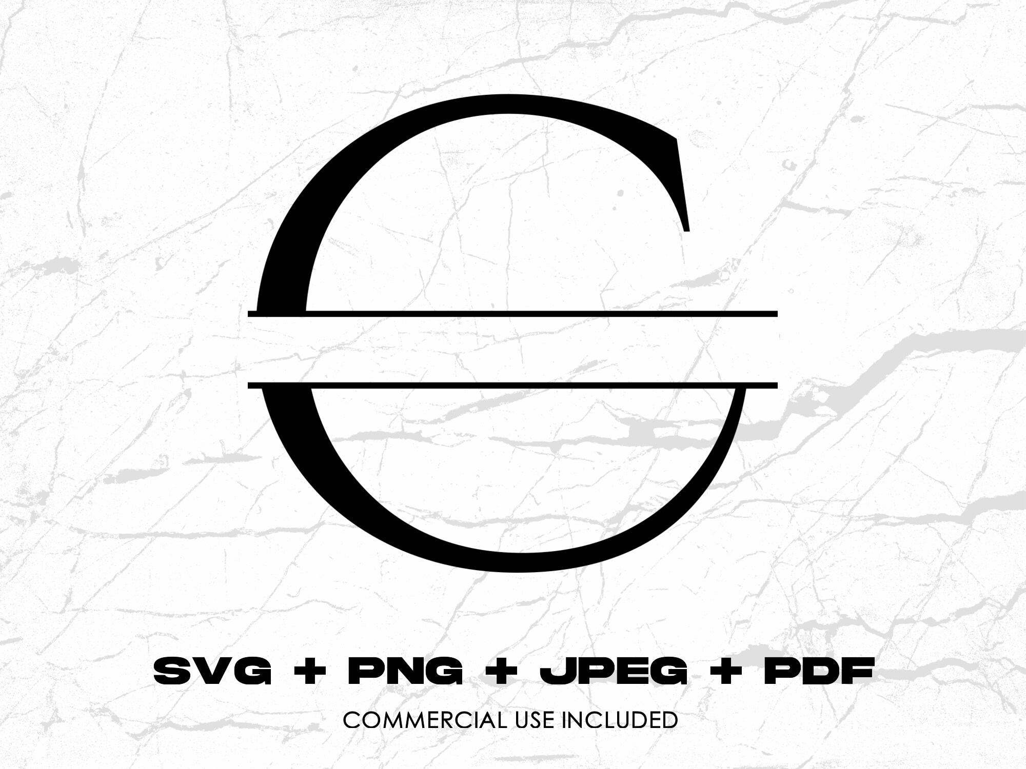 Fancy Letter C SVG Cutting File, Split Letter C Svg Split Letter Png ...