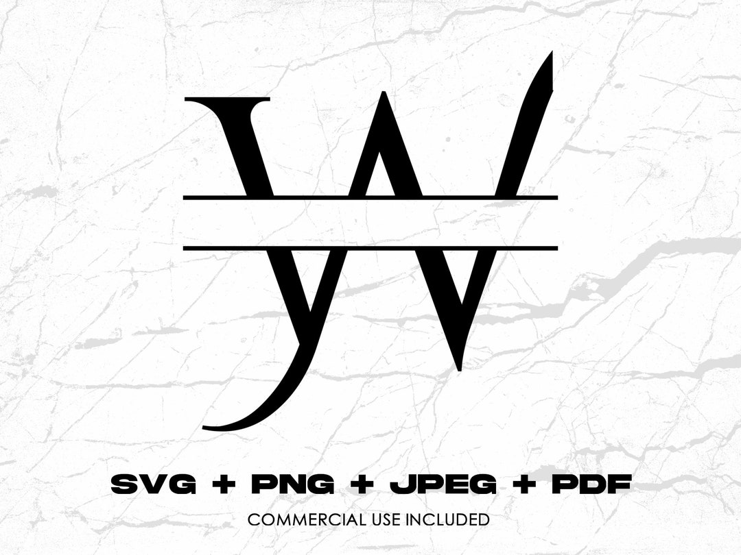 Fancy Letter W SVG Cutting File, Split Letter W Svg Split Letter Png ...