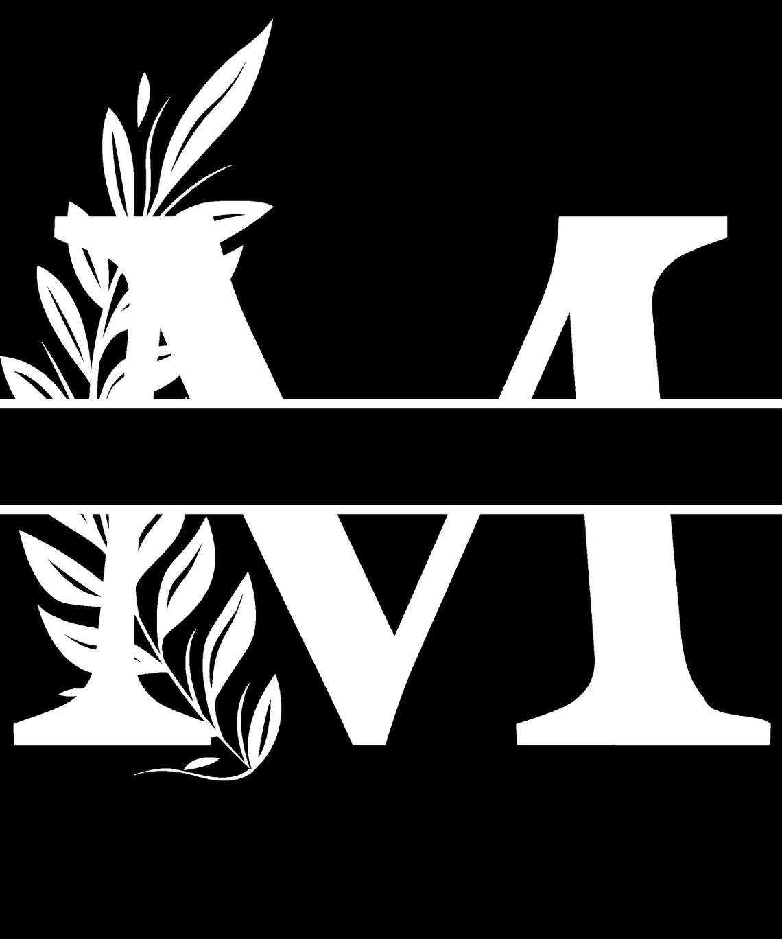 Floral Letter M Svg Split Letter Svg Split Letter Svg Pdf Jpeg ...