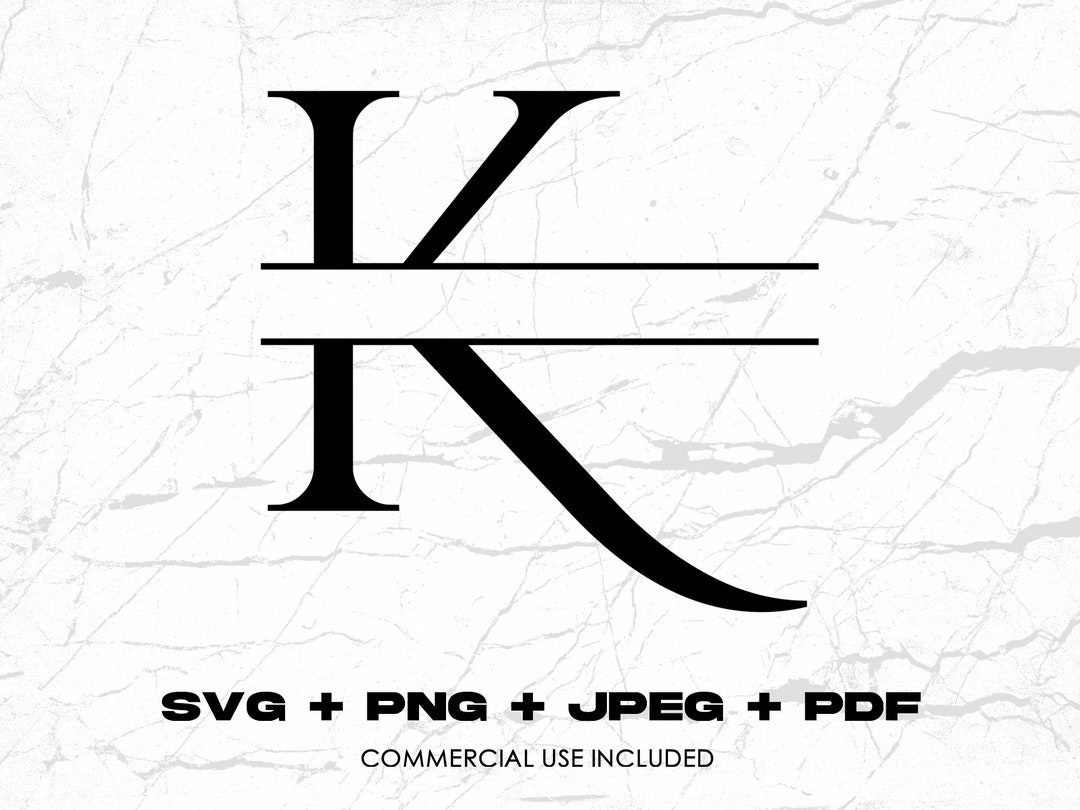 Fancy Letter K SVG Cutting File, Split Letter K Svg Split Letter Png ...