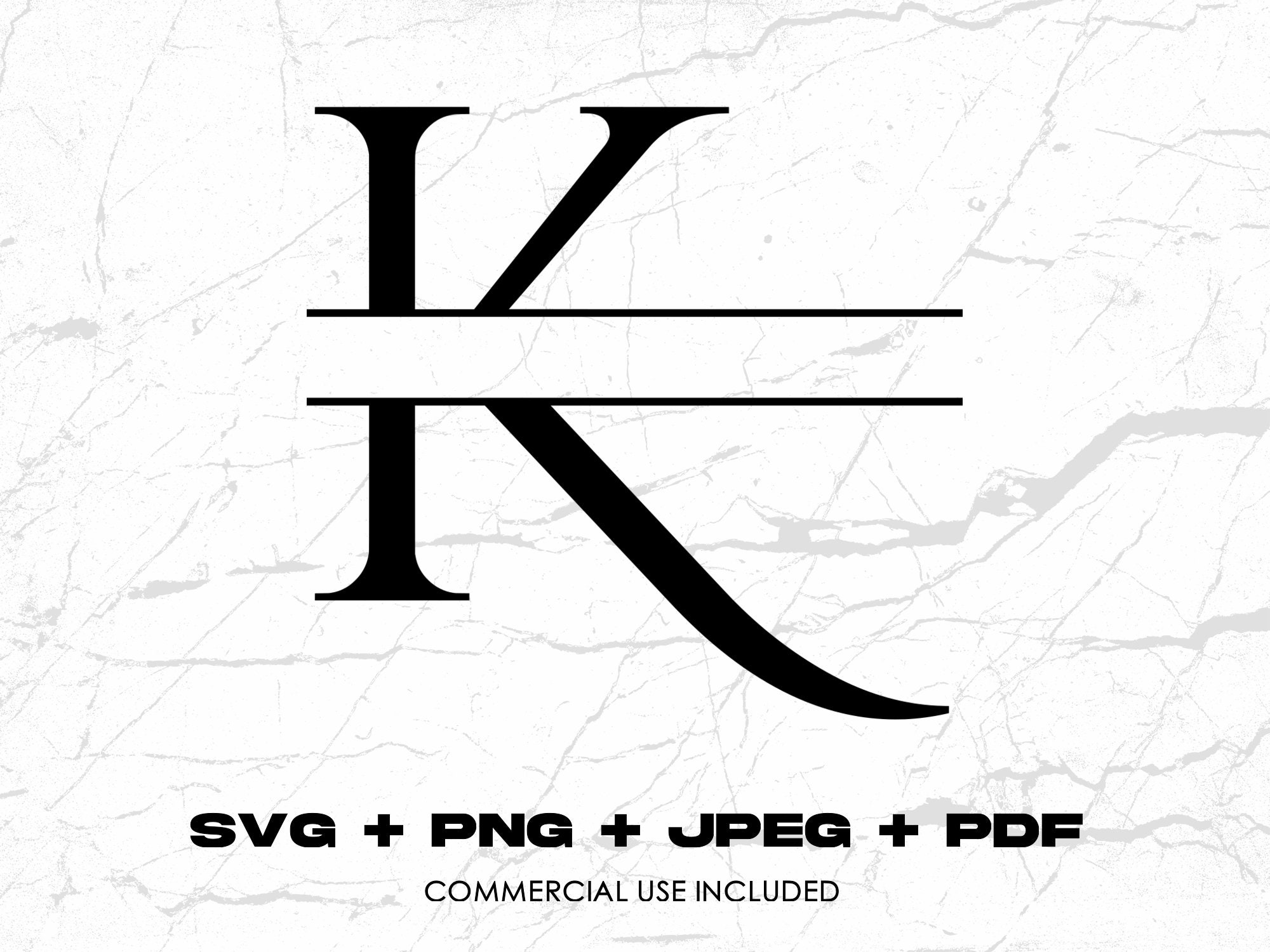 Fancy Letter K SVG Cutting File, Split Letter K Svg Split Letter Png ...